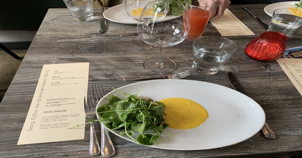 Bacchus Kitchen dinner attendess enjoy beautiful jazz from pianist ...